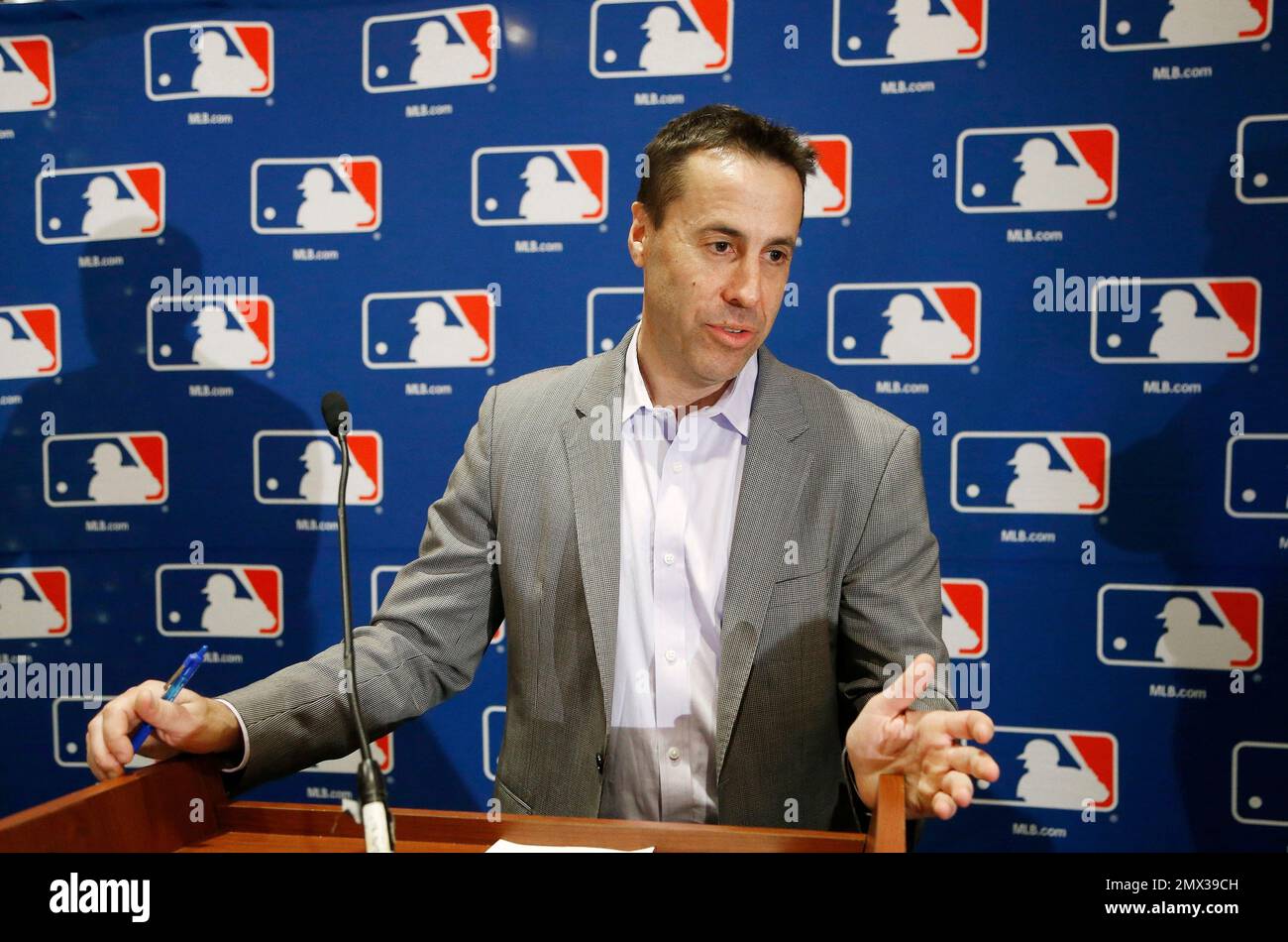 Dan Halem, Chief Legal Officer for Major League Baseball, speaks to ...
