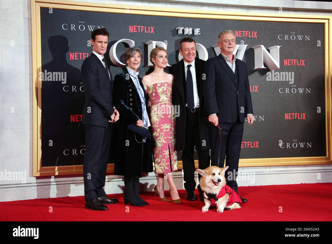 Actors Matt Smith, from left, Dame Eileen Atkins, Claire Foy, writer ...
