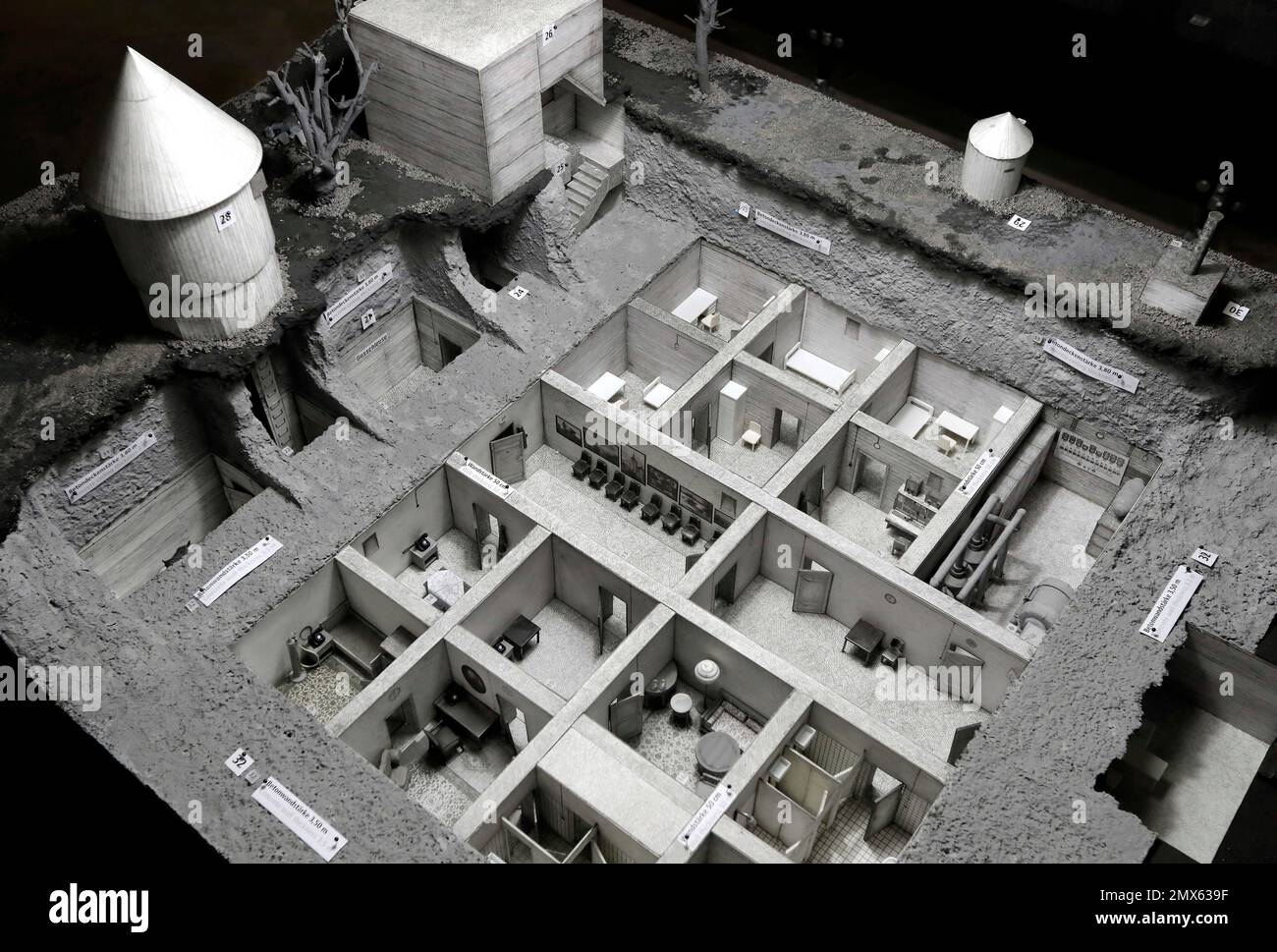 A model of the bunker of Adolf Hitler is displayed in a high-rise ...