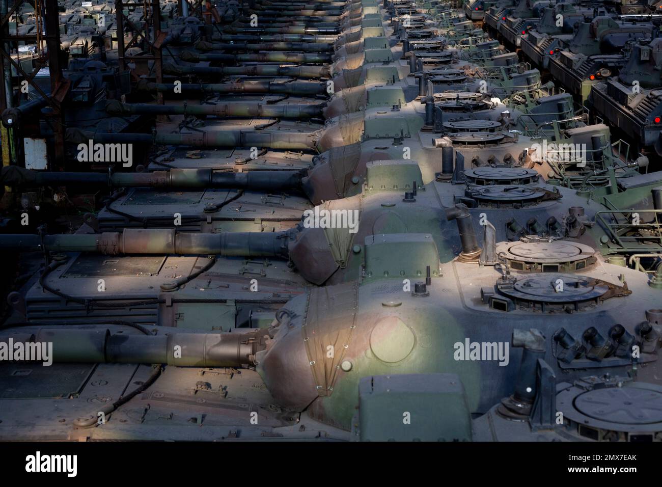 2. Februar 2023, Brüssel, Belgien: Während die Europäer die Leoparden 2 ...