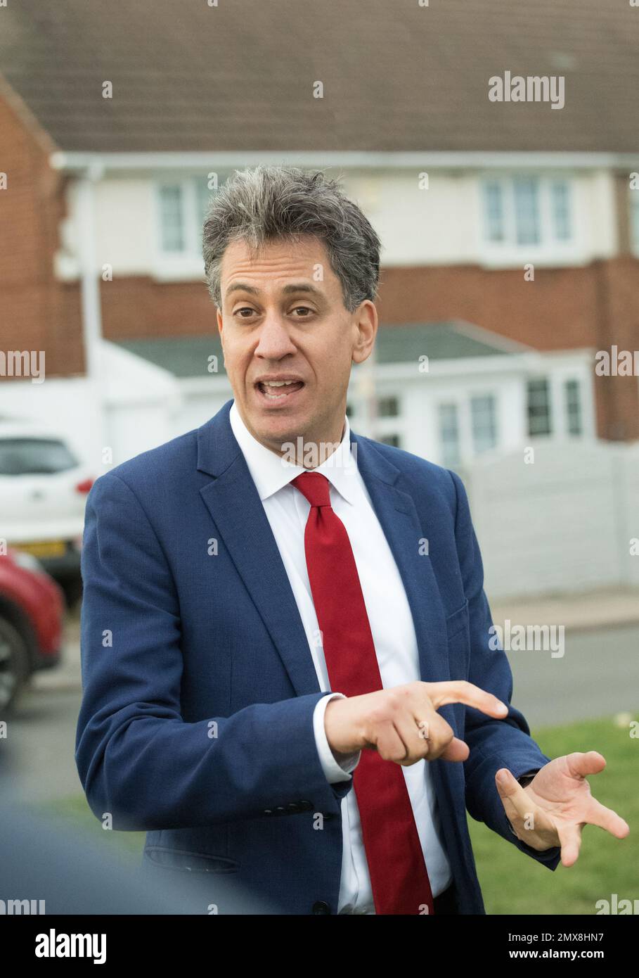 Ed Miliband, britischer Politiker, der während der Kommunalwahlen 2023 ...