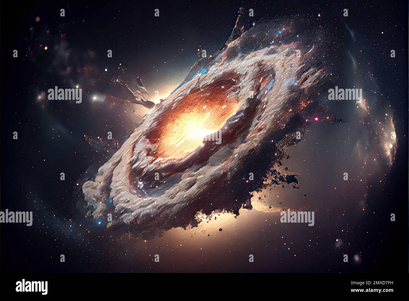 Generative Ki Illustration Der Milchstraße Galaxie Die Mit Andromeda