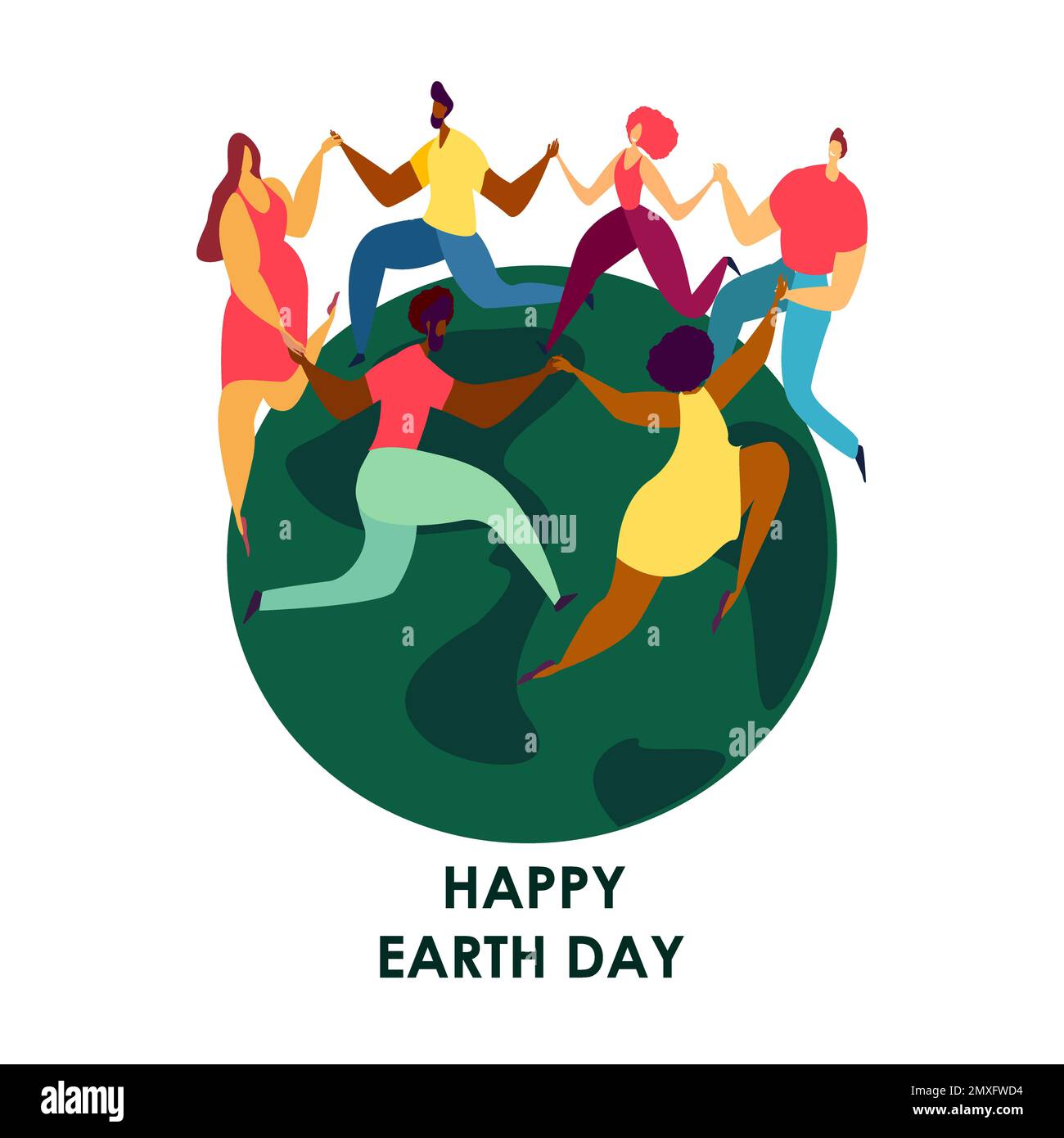 Glückliche Menschen Tanzen Auf Dem Planeten Erde