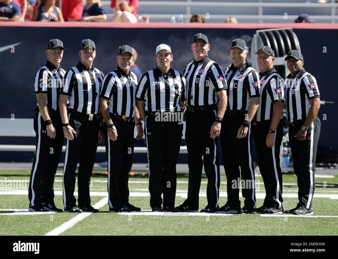 NCAA officials, from left to right, Shane Anderson, David Ross, Kevin ...
