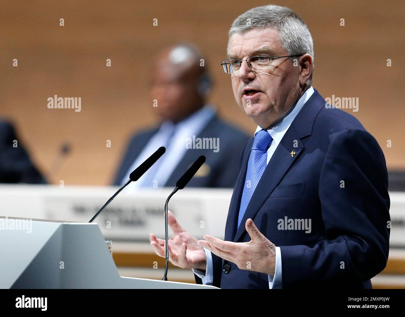 FILE - This is a Friday, Feb. 26, 2016 file photo of IOC President ...