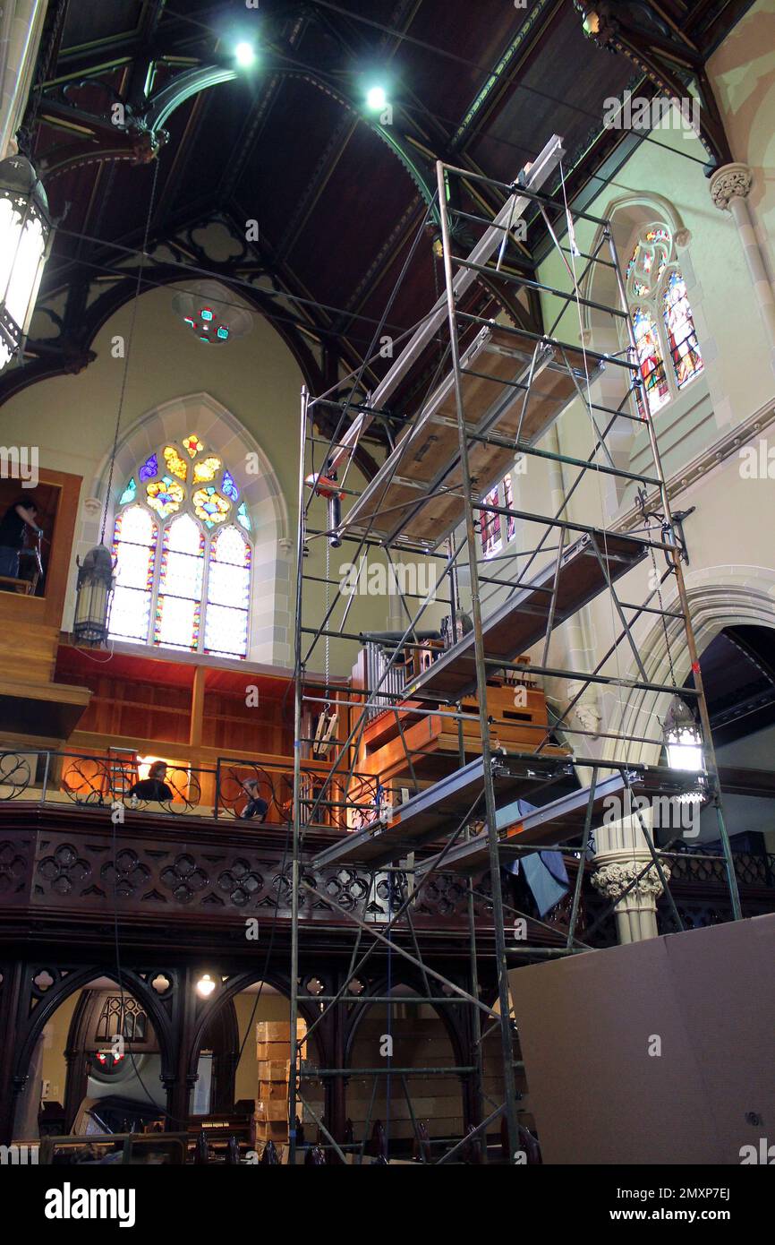 In this Wednesday, Oct. 5, 2016, photo, scaffolding used to help ...