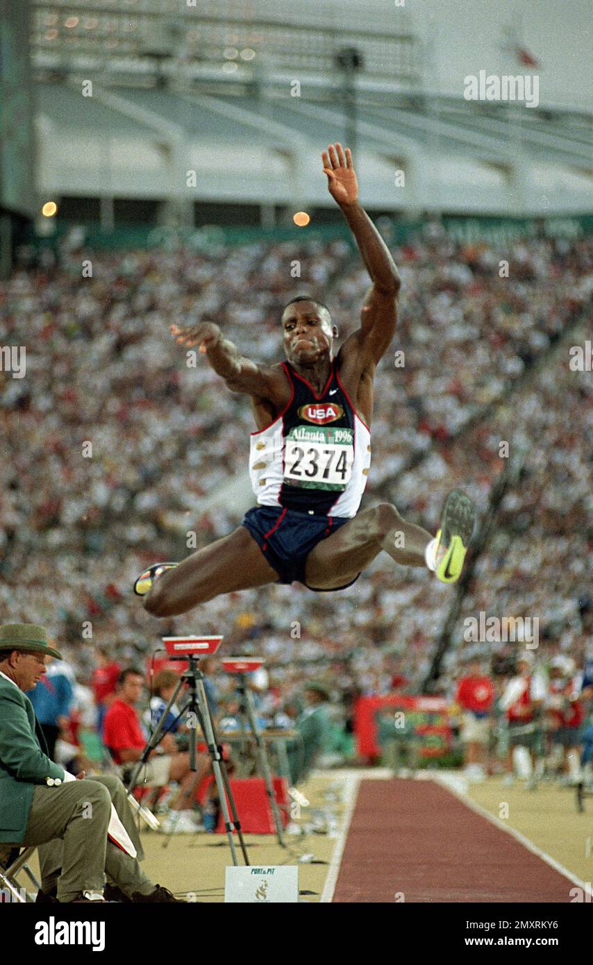 FILE - In this July 29, 1996, file photo, Carl Lewis, of the United ...