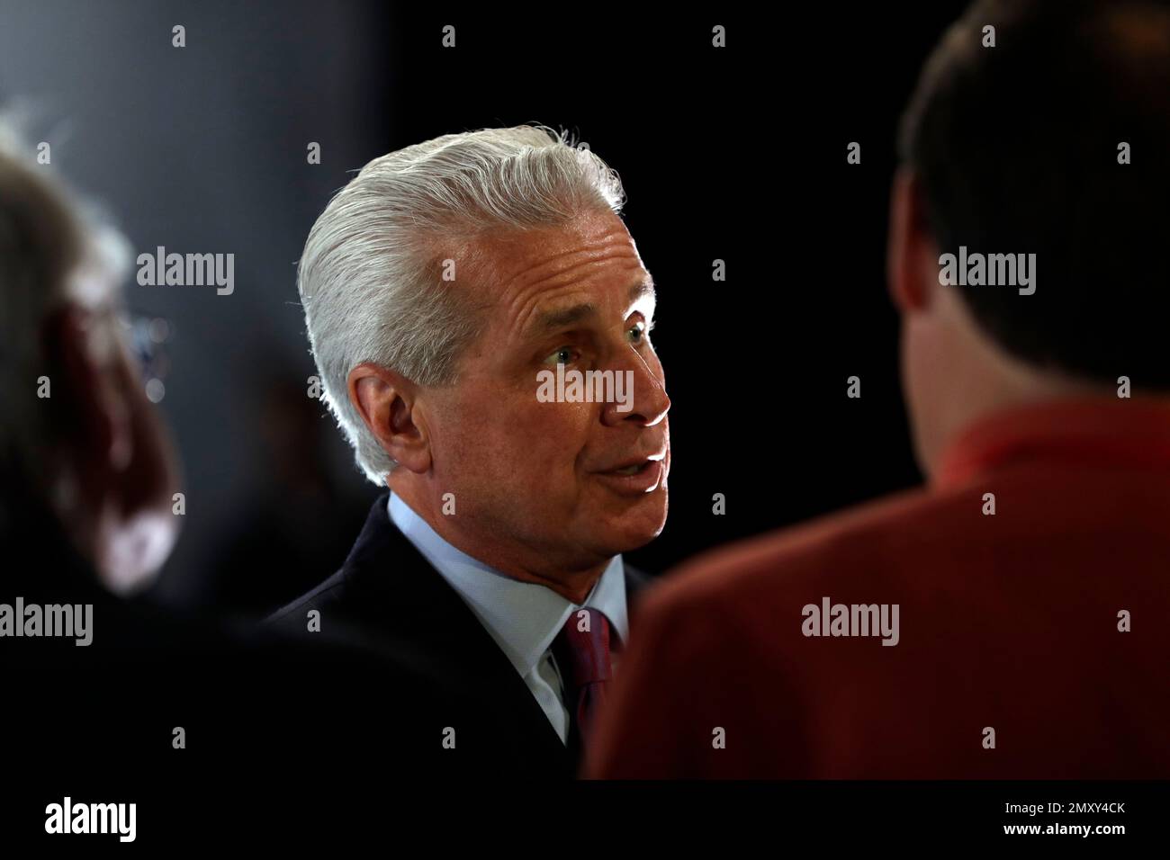 Darryl Davis president of Boeing Phantom Works speaks to the media ...