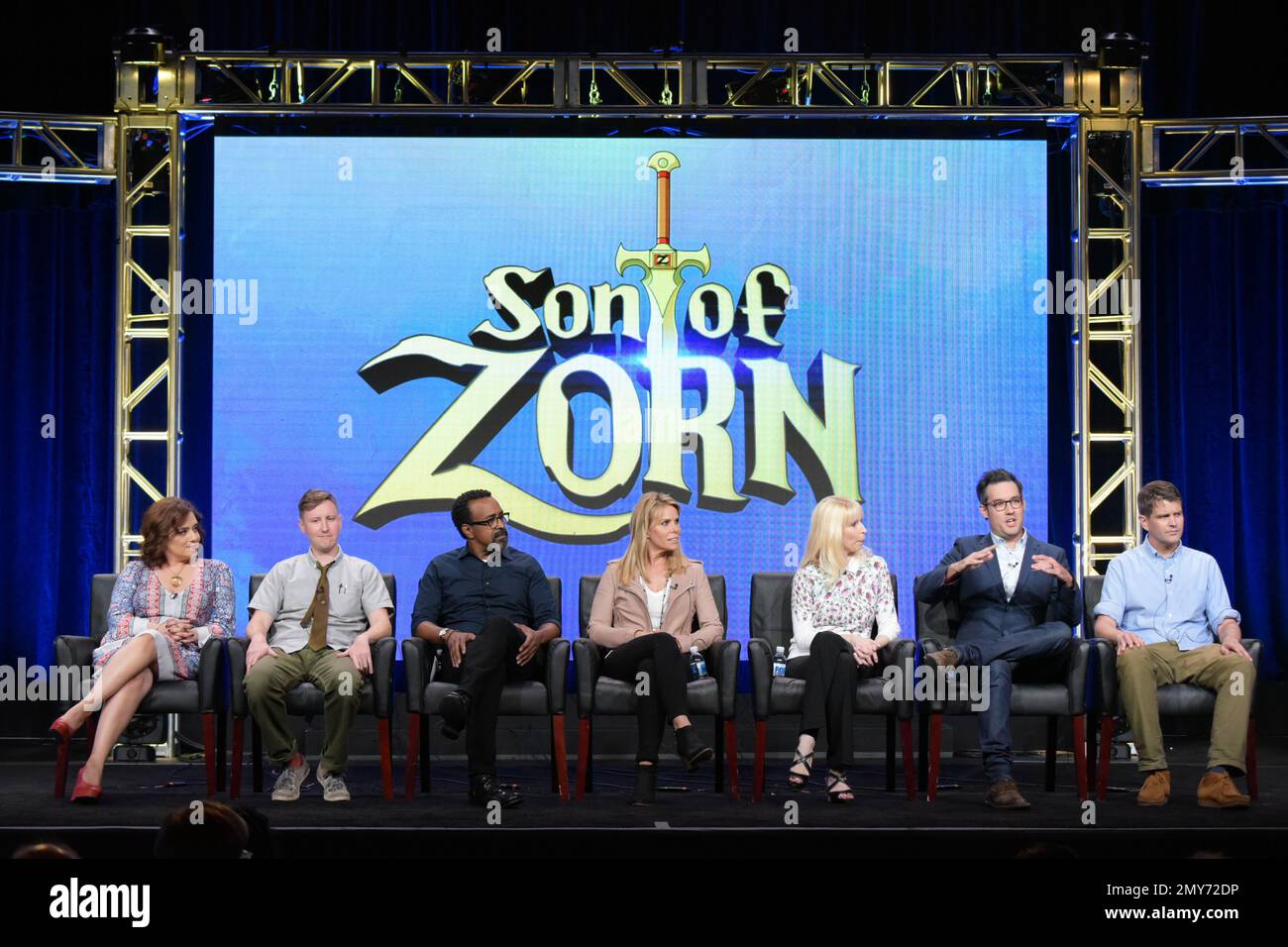 Artemis Pebdani, from left, Johnny Pemberton, Tim Meadows, Cheryl Hines ...