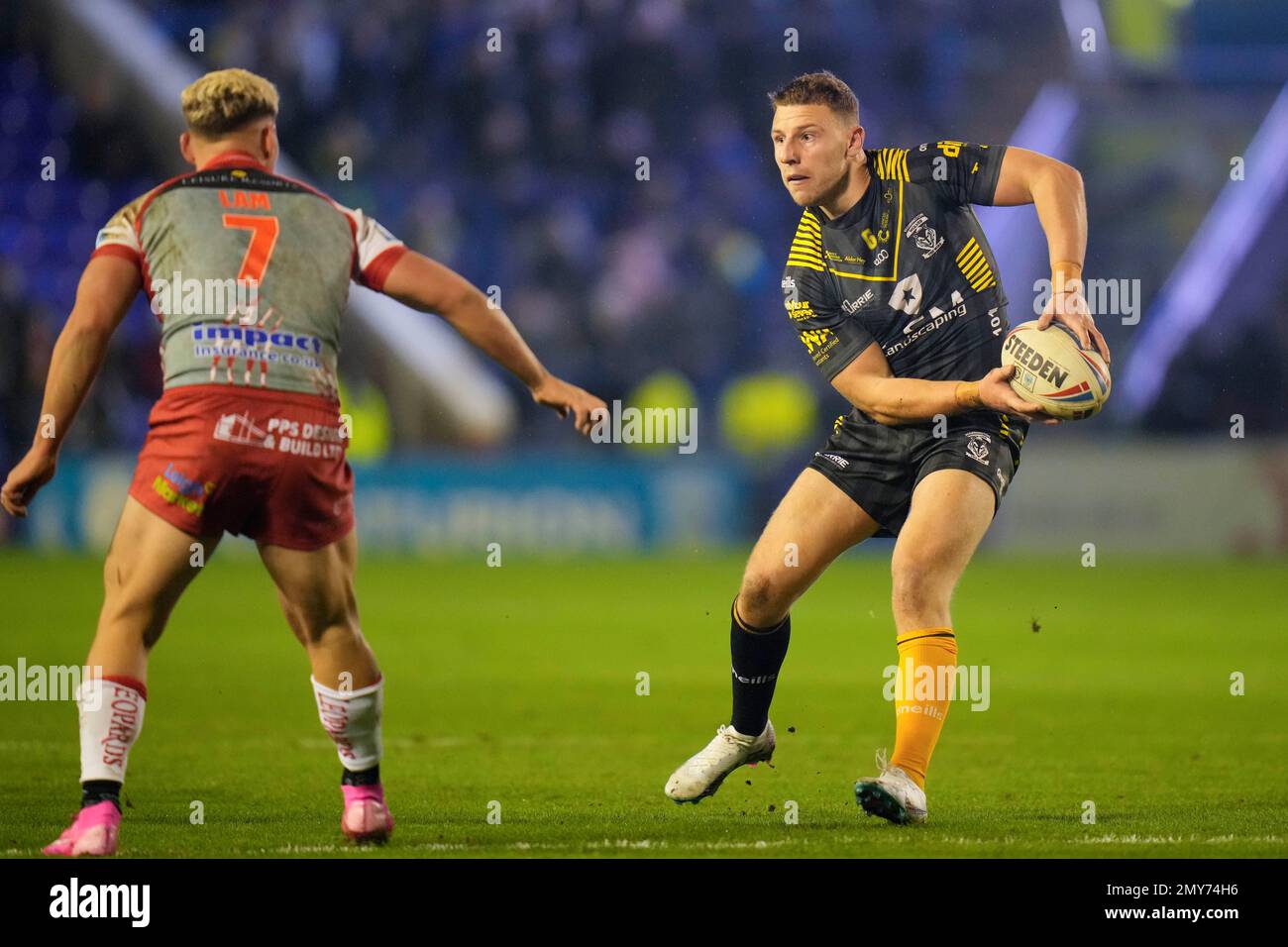 George Williams #6 von Warrington Wolves während des Rugby League Ben ...