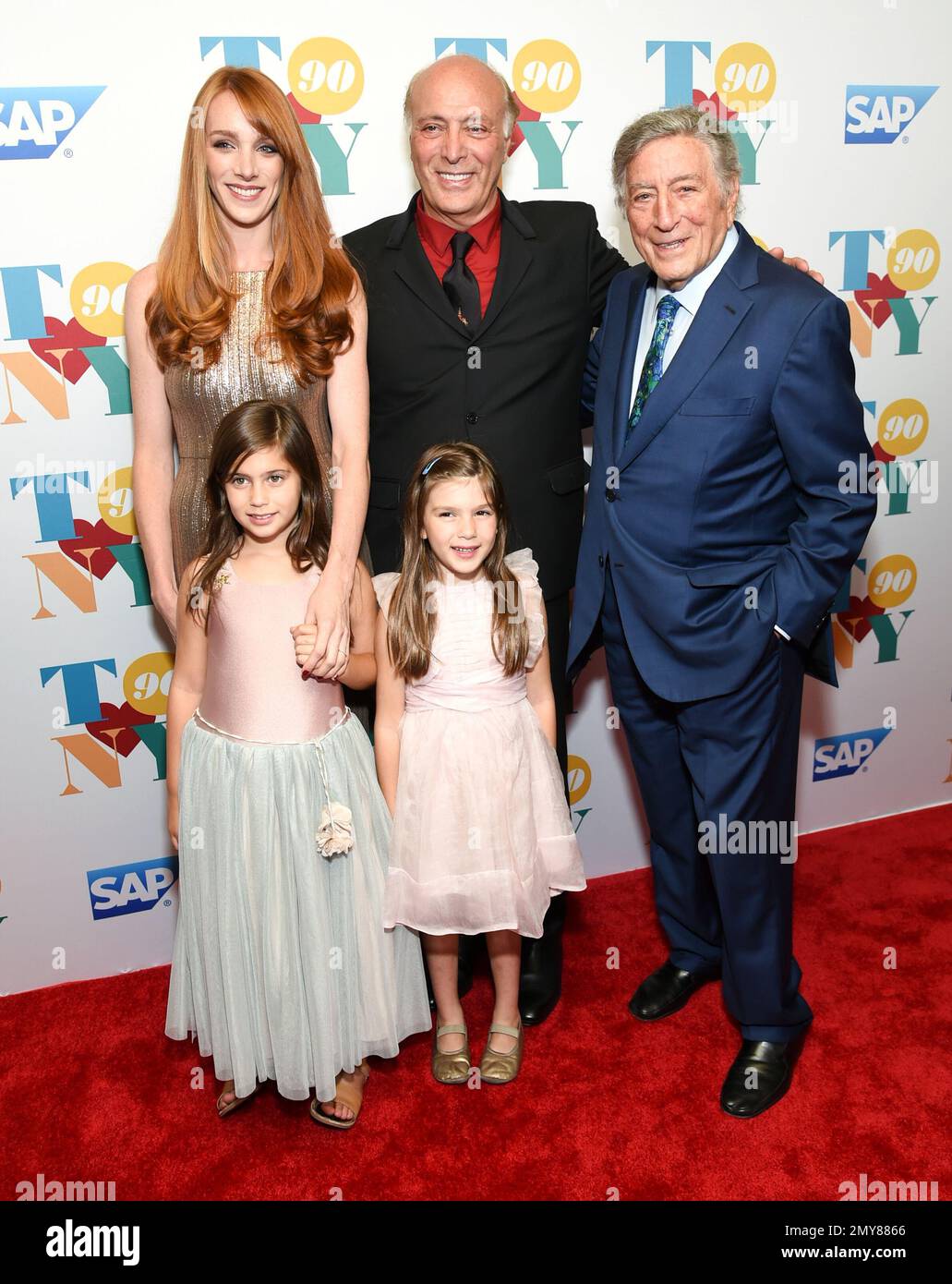 Tony Bennett, right, poses with his son Danny Bennett and wife Hadley ...