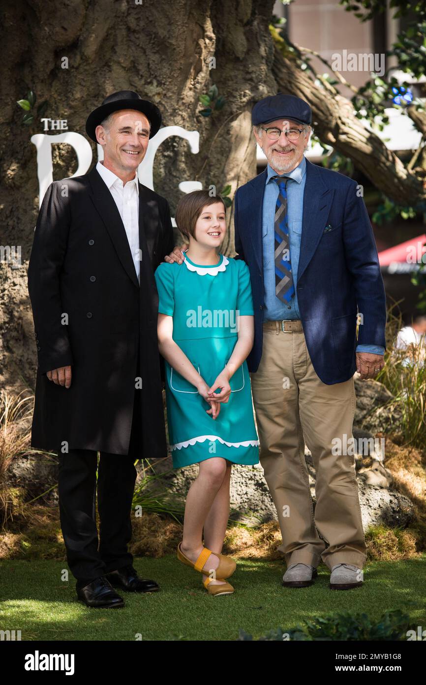 From left, actor Mark Rylance, actress Ruby Barnhill and director ...