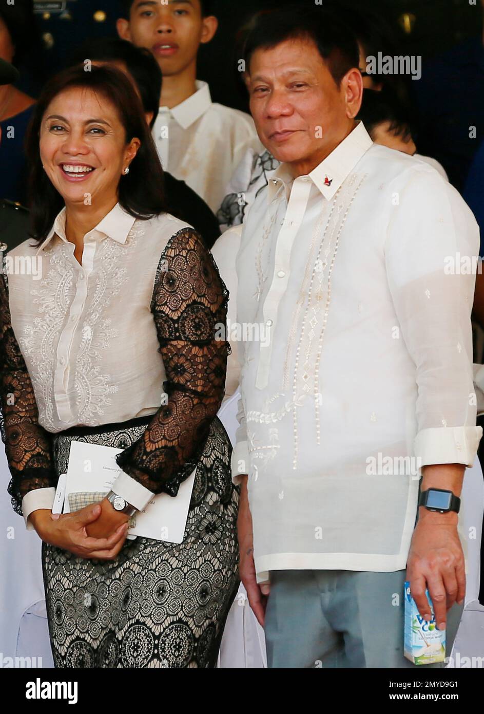 New Philippine President Rodrigo Duterte, right, and Vice President ...
