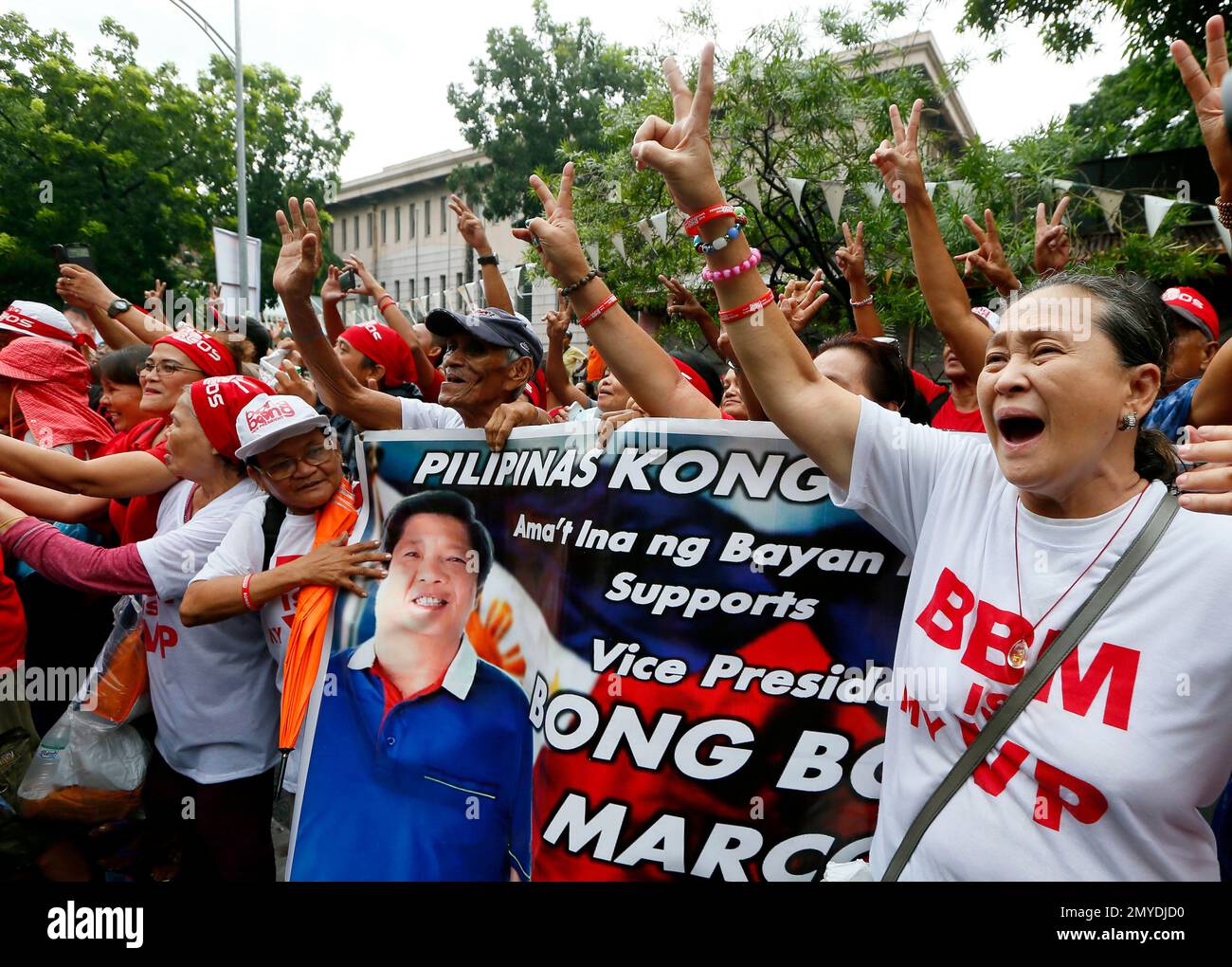 Supporters cheer as defeated Vice-presidential candidate Sen. Ferdinand ...