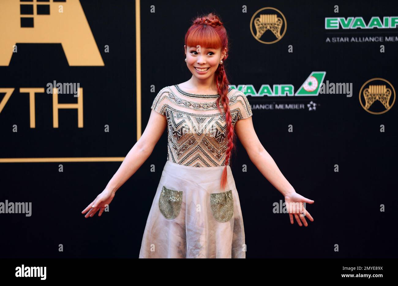 Taiwanese singer Peggy Hsu arrives at the 27th Golden Melody Awards in ...