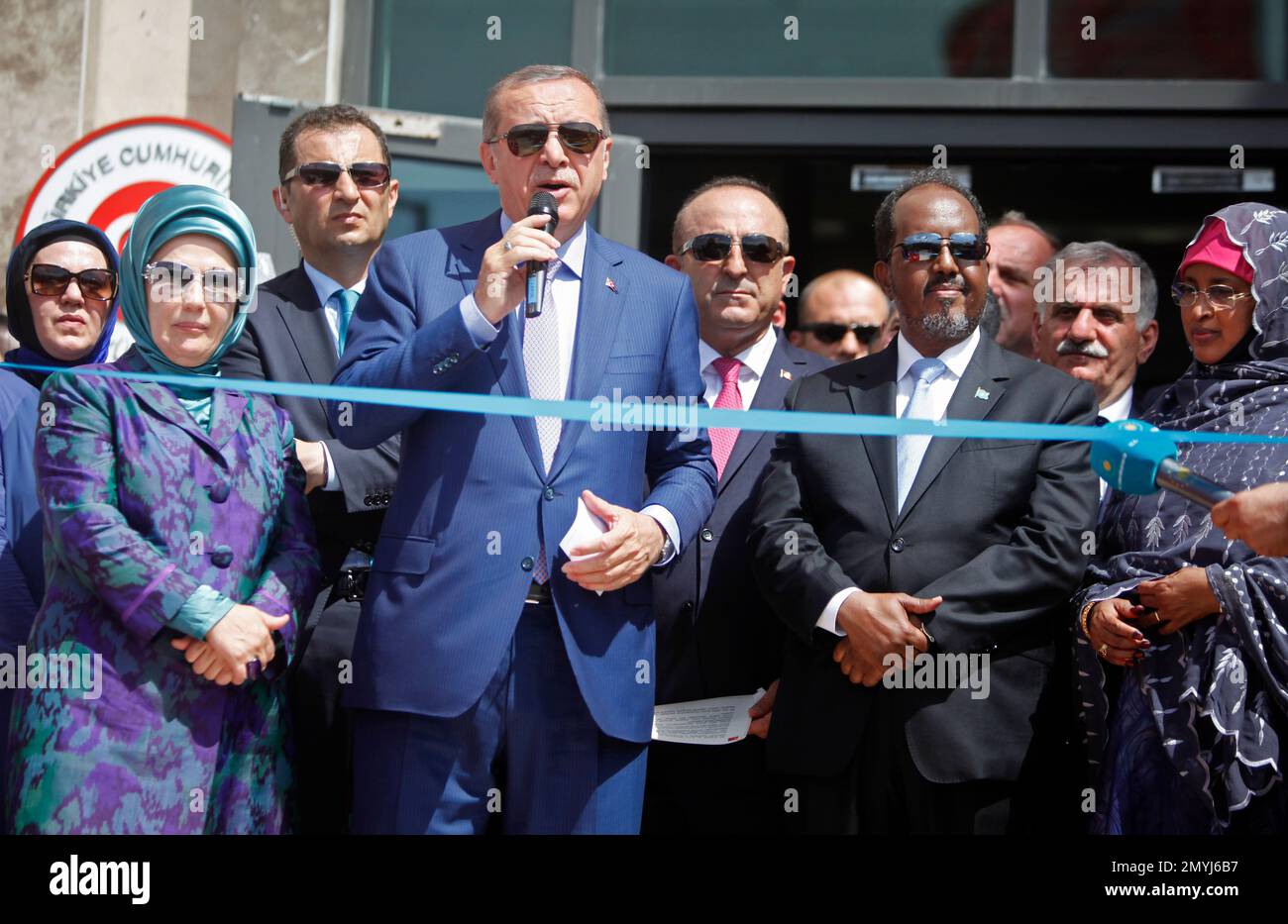 From left to right, front row; Turkey's First Lady Emine Erdogan ...