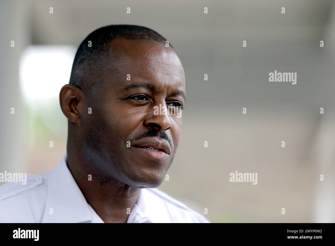 Delrish Moss speaks during an interview Monday, May 9, 2016, in ...