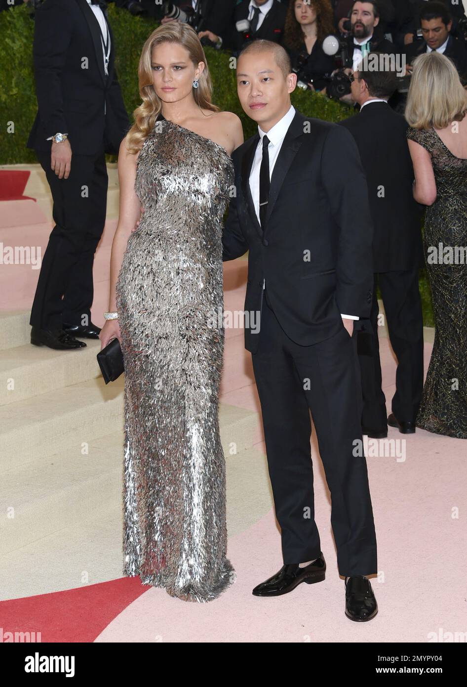 German model Anna Ewers, left, and Jason Wu arrive at The Metropolitan ...