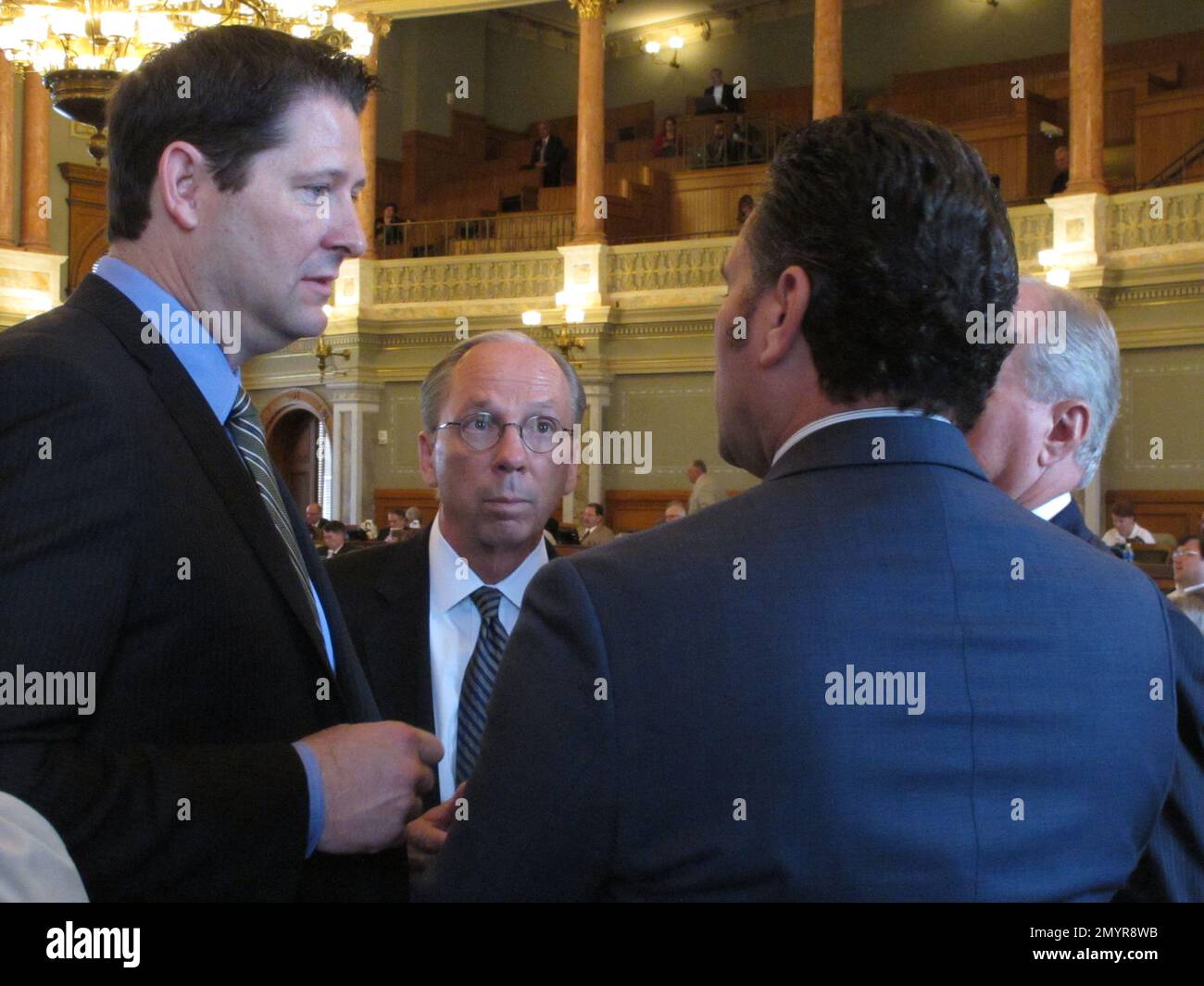 Kansas House Appropriations Committee Chairman Ron Ryckman Jr., left, R ...