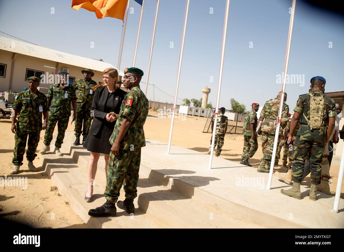 U.S. Ambassador to the United Nations Samantha Power, left, shakes ...