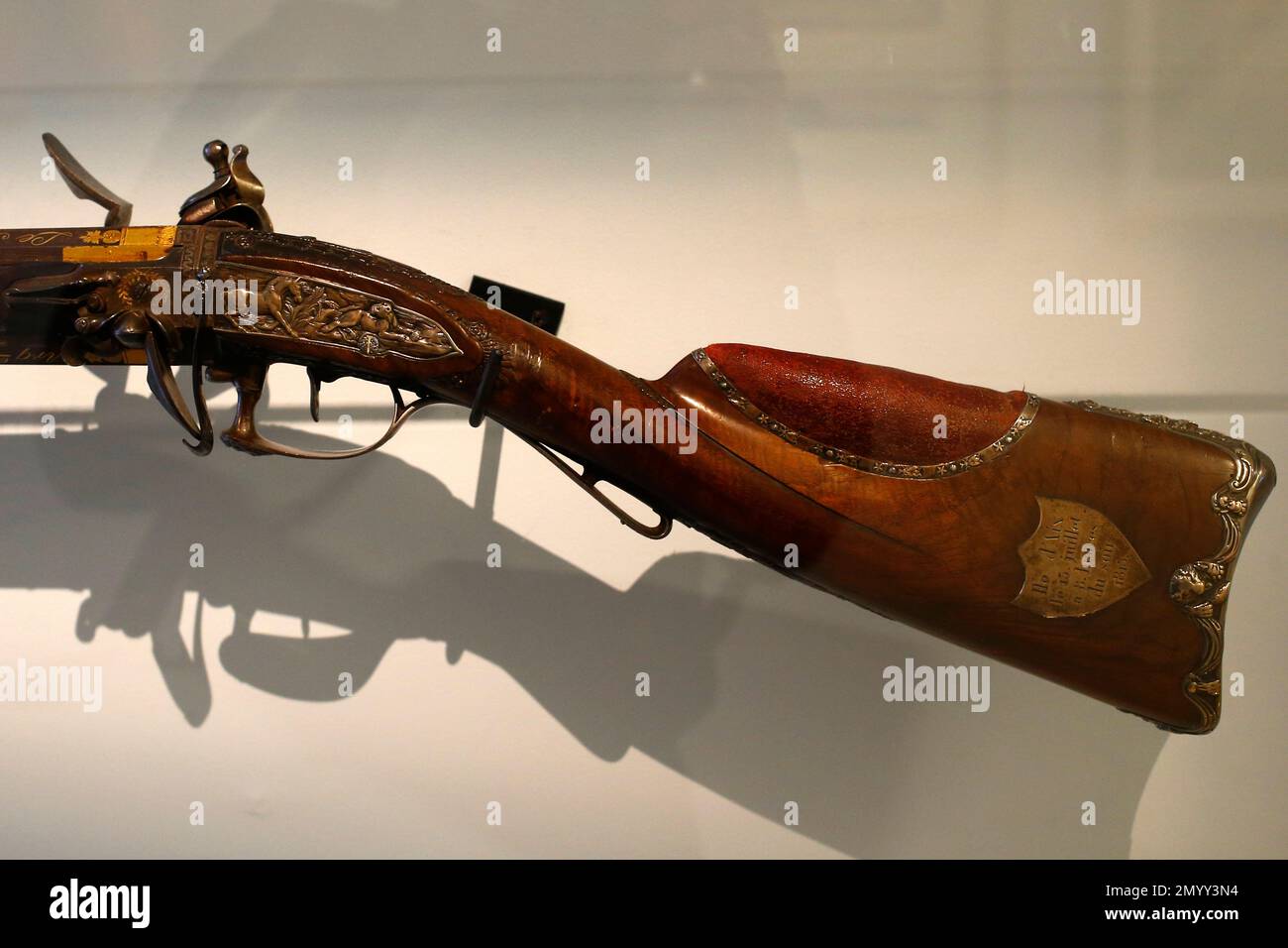 Napoleon's 1815 hunting rifle is displayed during a press visit of the ...