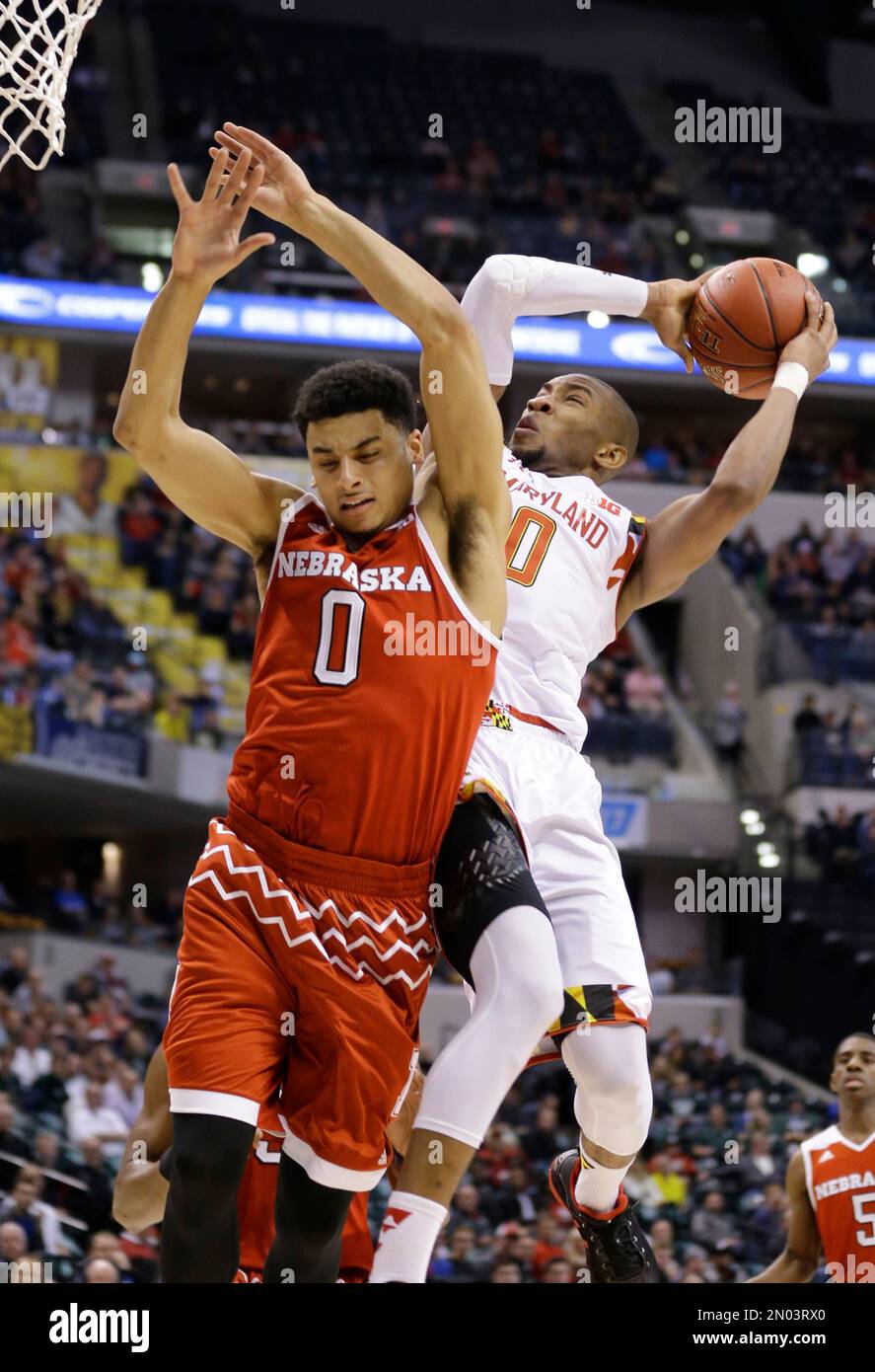 Maryland's Rasheed Sulaimon (0) collides with Nebraska's Tai Webster (0 ...