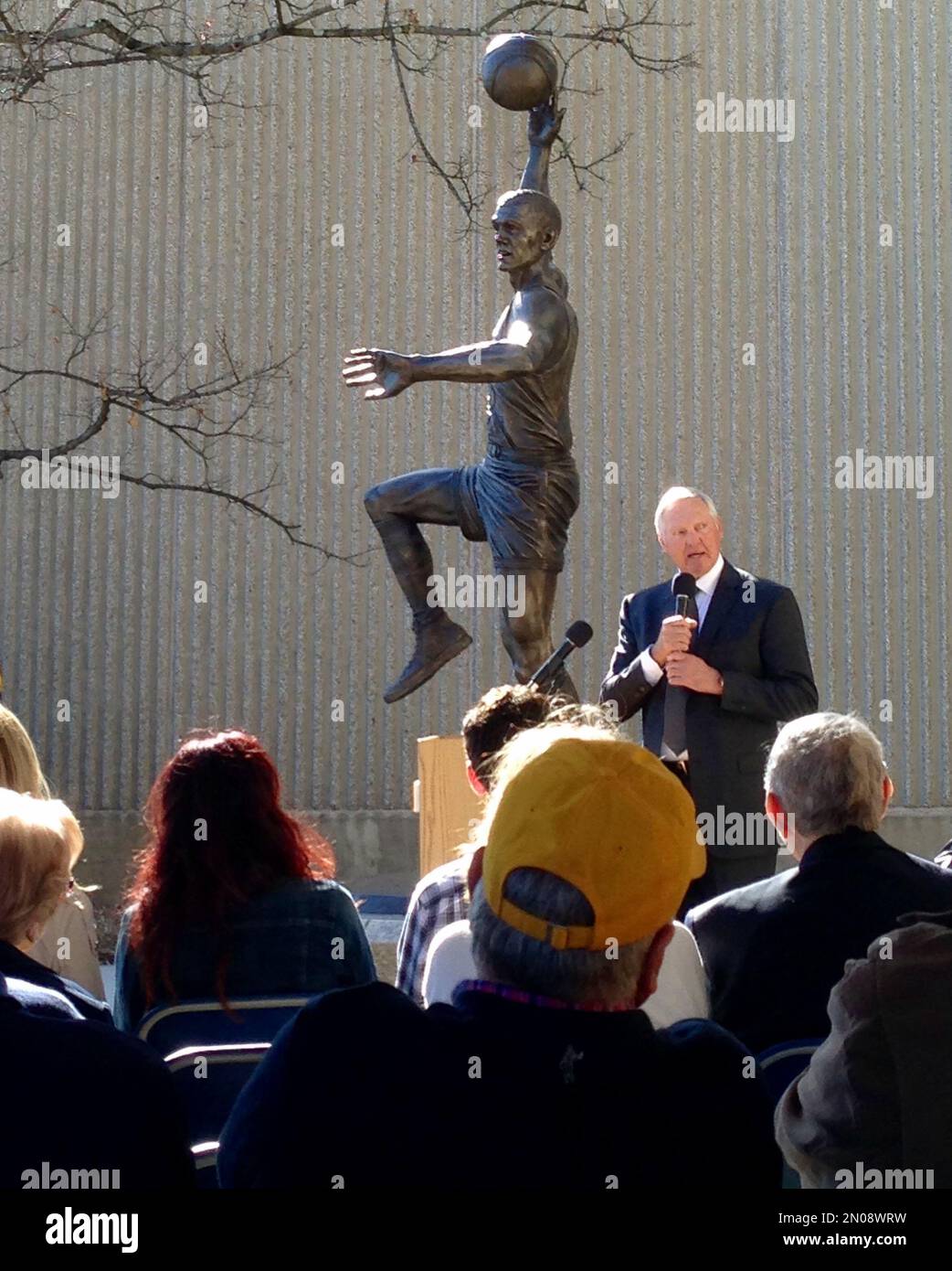 NBA and West Virginia University basketball great Jerry West speaks at ...