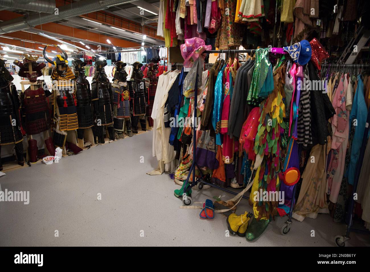 A general view of costumes on display at Angels warehouse, the world's ...