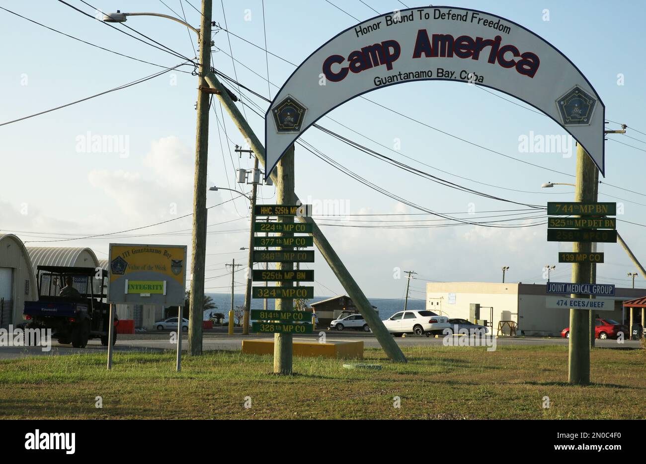 In this Feb. 2, 2016 photo, the entrance to Camp America is seen at U.S ...