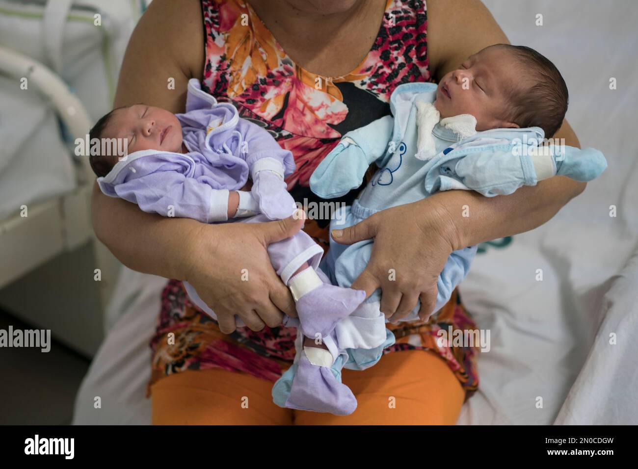 Severina Raimunda holds her granddaughter Melisa Vitoria, left, who was born with microcephaly ...