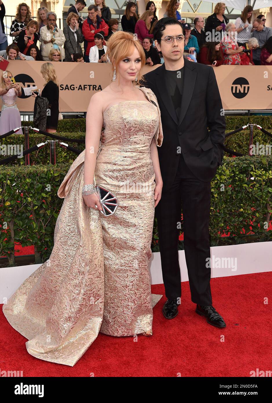 Christina Hendricks, left, and Geoffrey Arend arrive at the 22nd annual ...