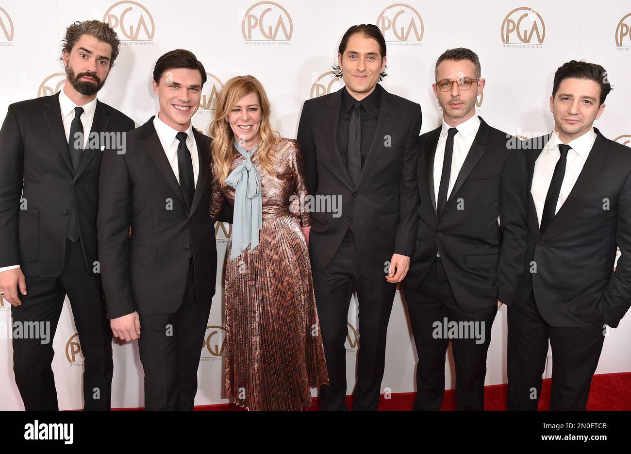 Hamish Linklater, from left, Finn Wittrock, Dede Gardner, Jeremy ...