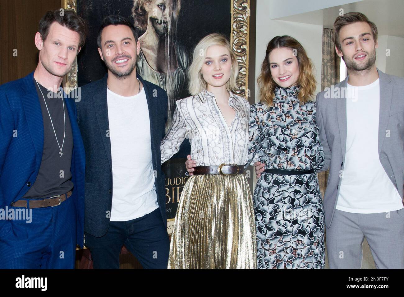 Actors Matt Smith, from left, Jack Huston, Bella Heathcote, Lily James ...