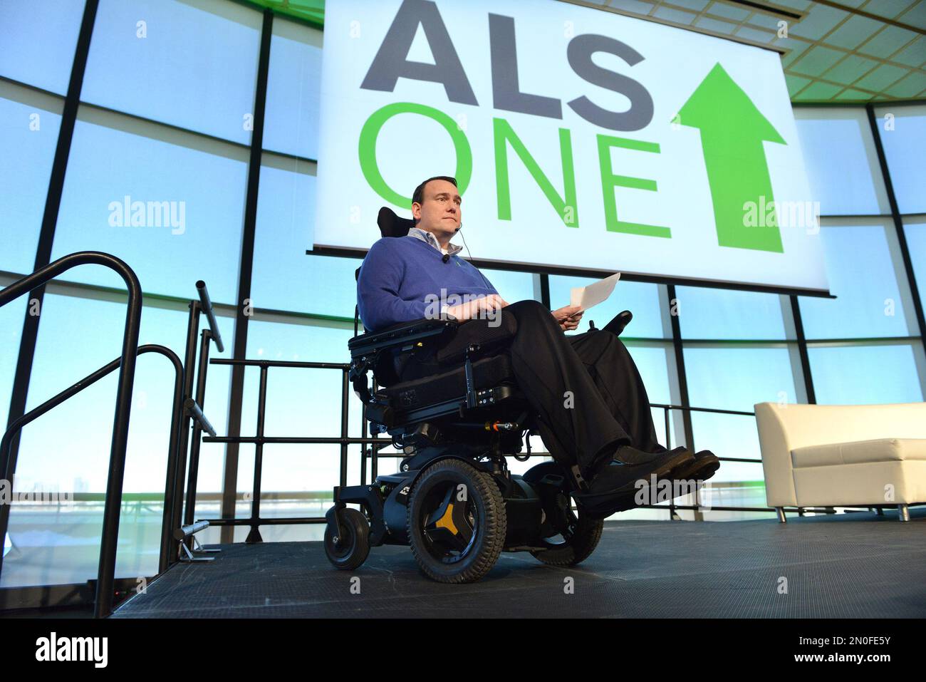 From left, Kevin Gosnell, founder of ALS ONE and person living with ALS ...