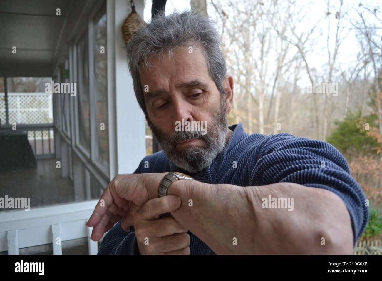 In this Dec. 10, 2015 photo in Brandenburg, Ky., Mike Campbell points ...