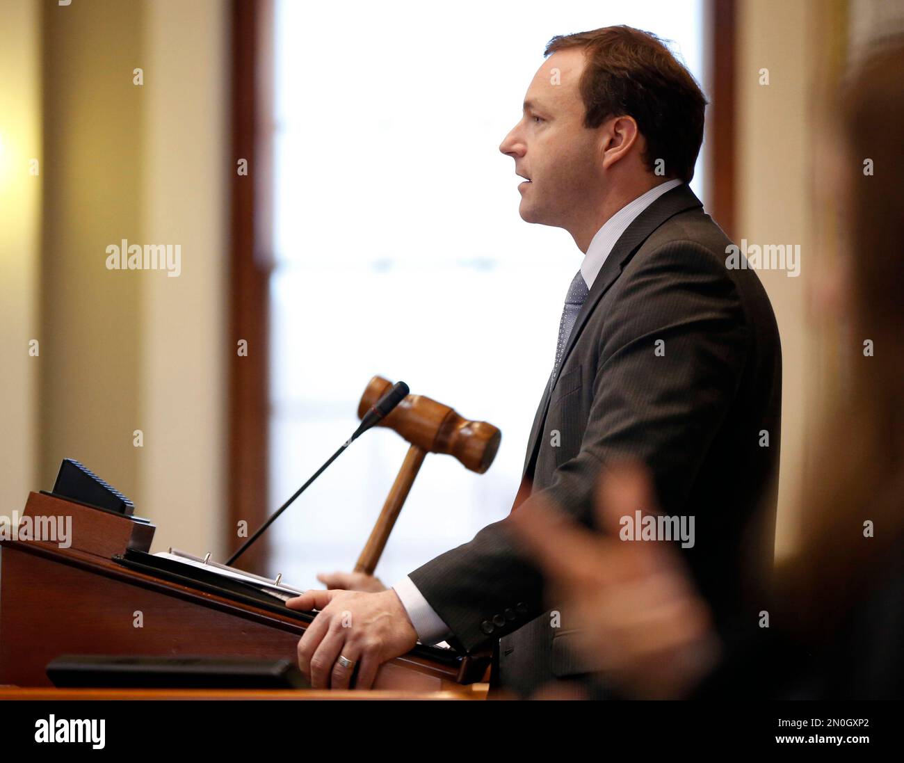 House Speaker Mark Eves, D- North Berwick, speaks, Thursday, Jan. 14 ...
