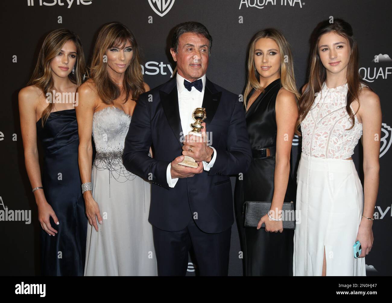 Sophia Stallone, from left, Jennifer Flavin, Sylvester Stallone, winner ...