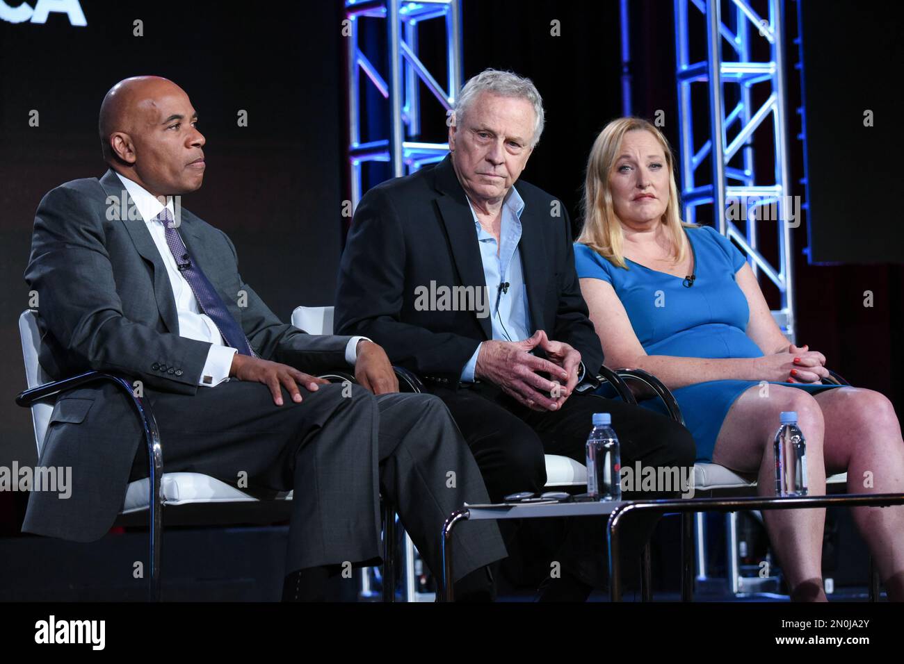 Host Tony Harris, from left, Morris Dees, founder Southern Poverty Law ...