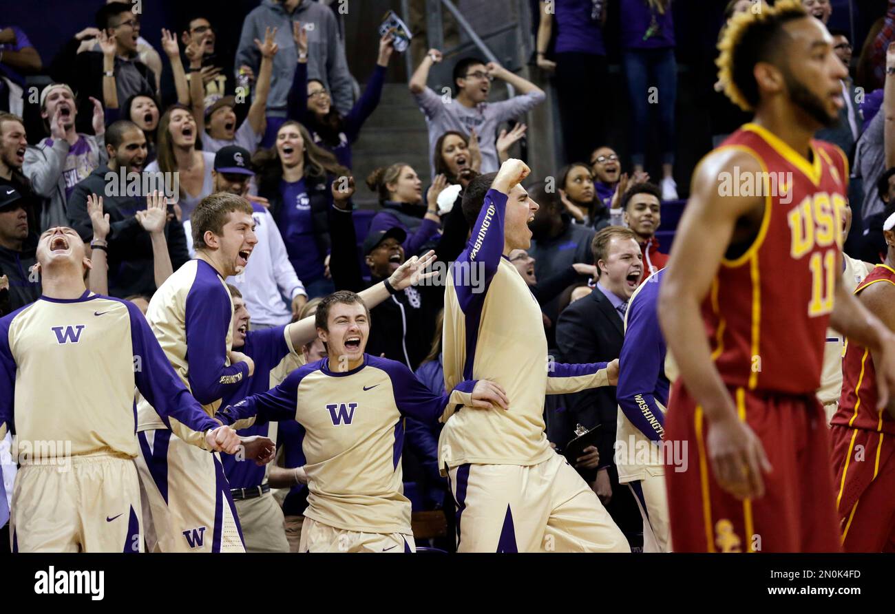 Players on the Washington bench erupt in cheers as the team makes a ...