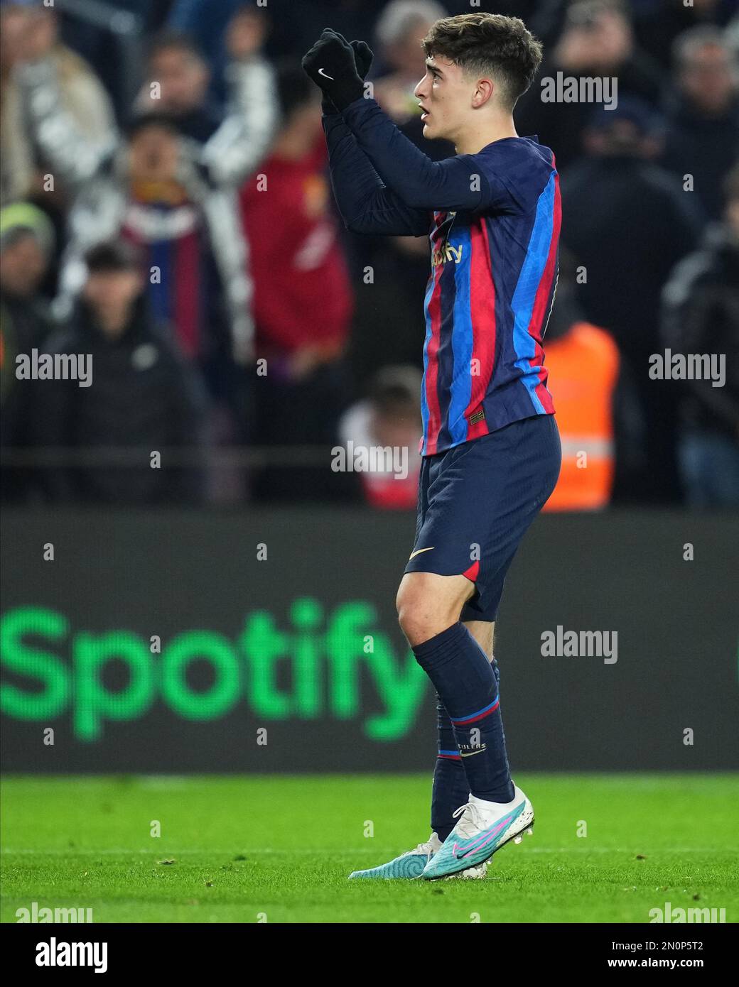 Pablo Martin Gavira Gavi vom FC Barcelona feiert die 2-0 beim Spiel La ...