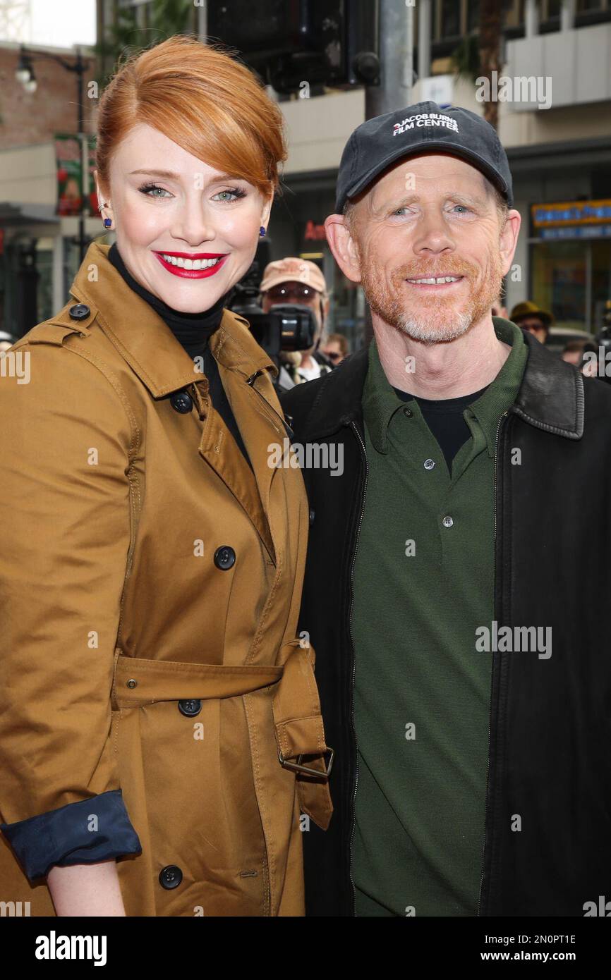 Bryce Dallas Howard, left, and Ron Howard attend a ceremony honoring ...