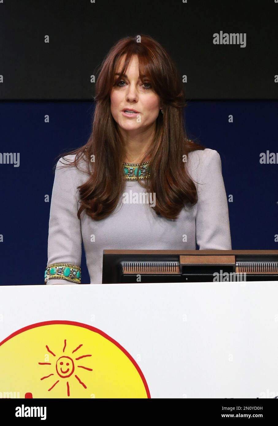 Britain's Kate the Duchess of Cambridge, gives a speech at the Place2Be ...