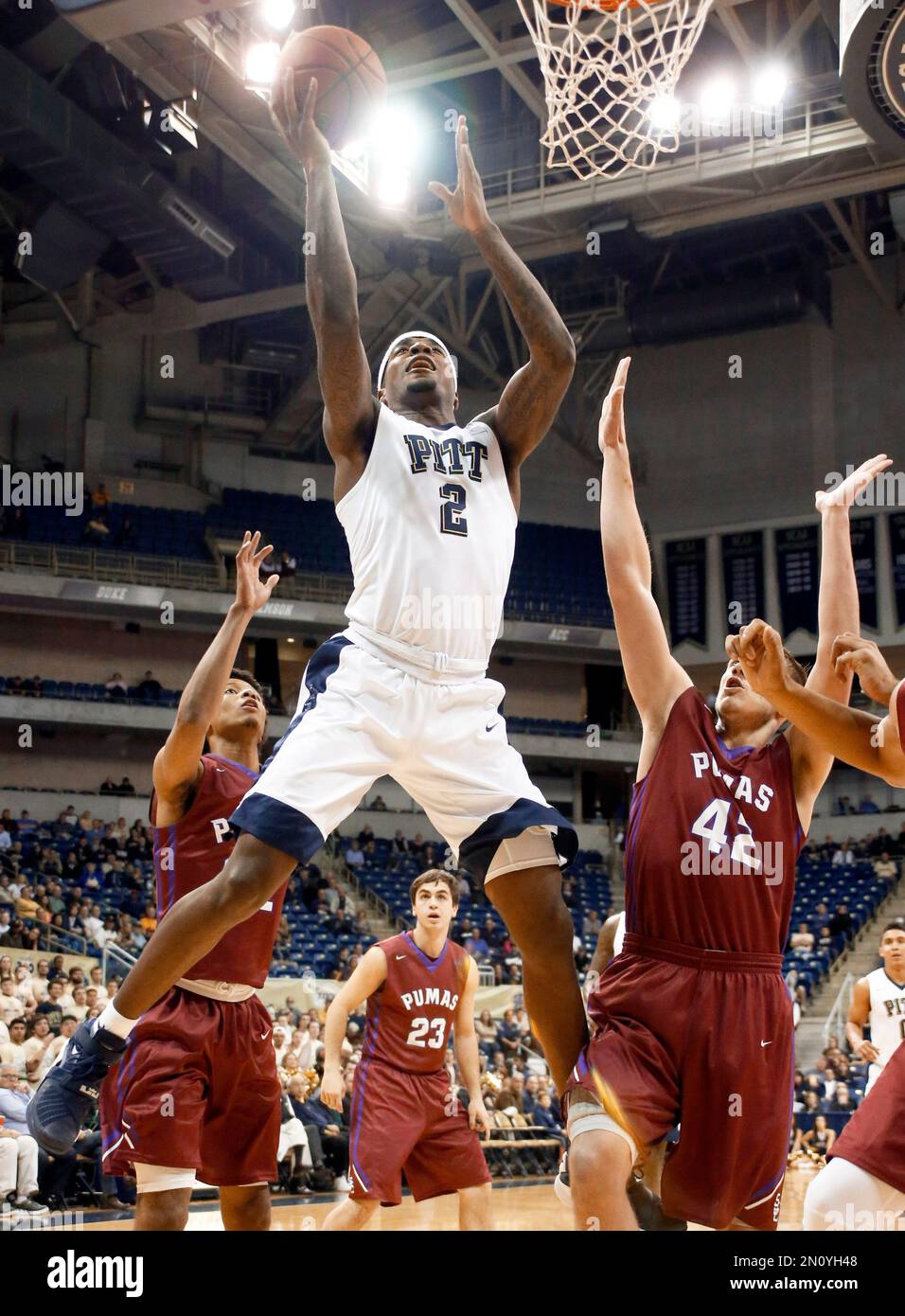 Pittsburgh's Michael Young (2) shoots between Saint Joseph's (Ind ...
