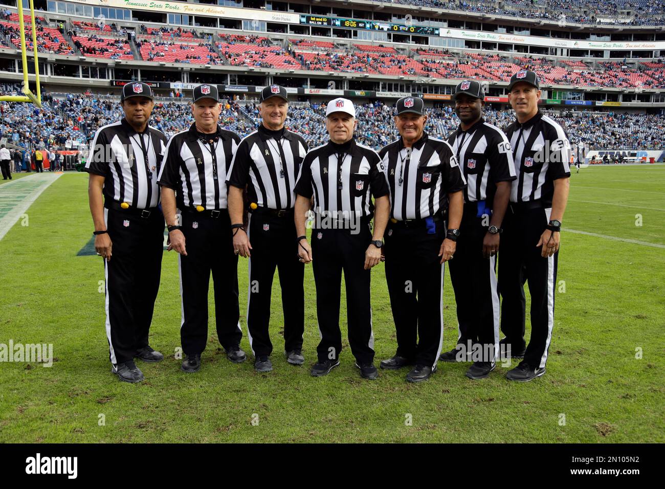 The officials for an NFL football game between the Tennessee Titans and ...