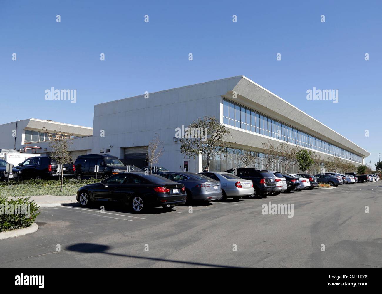 This Friday, Nov. 6, 2015 photo shows the Faraday Future building in ...
