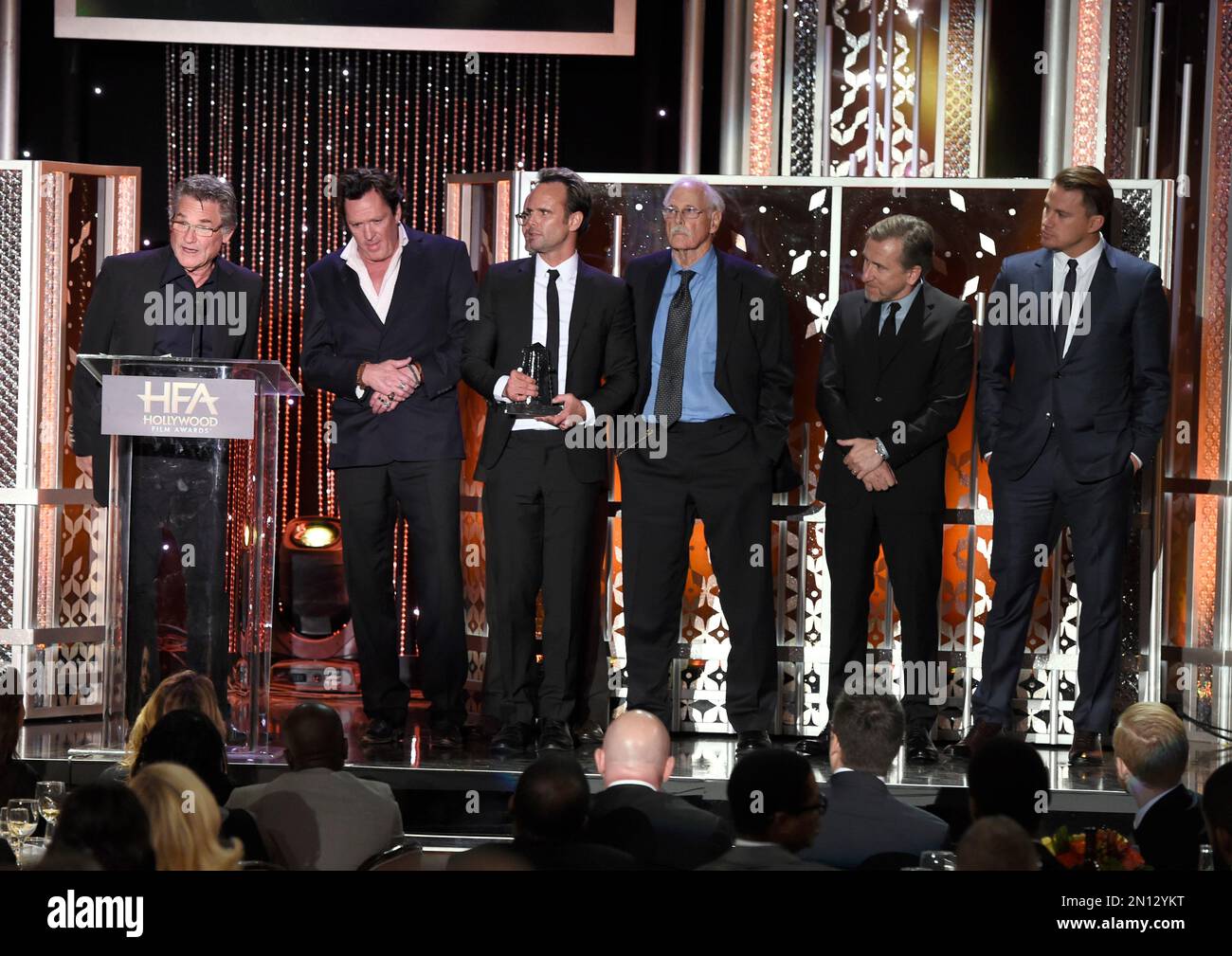 Kurt Russell, from left, Michael Madsen, Walton Goggins, Bruce Dern ...