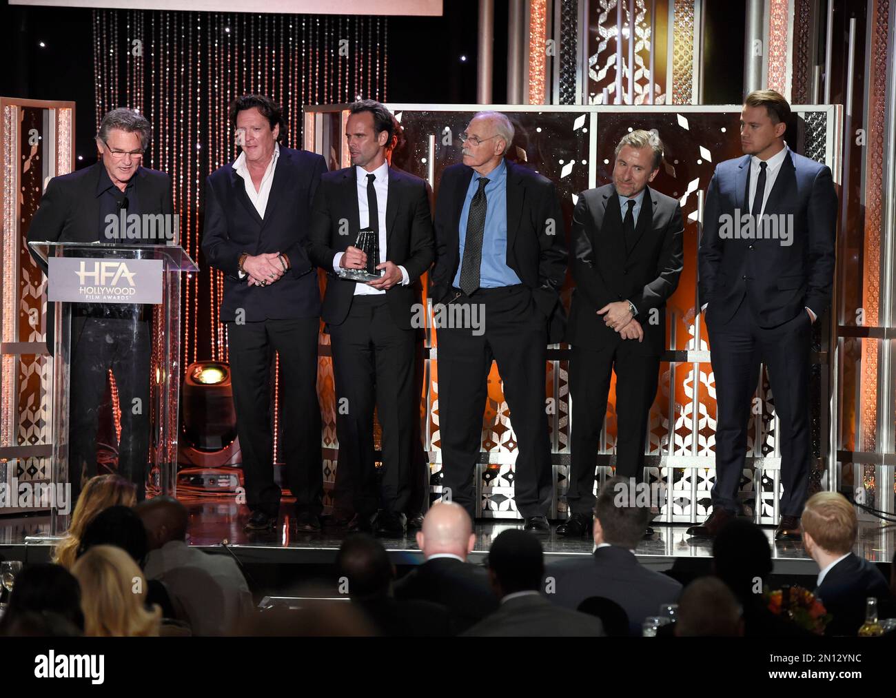 Kurt Russell, from left, Michael Madsen, Walton Goggins, Bruce Dern ...