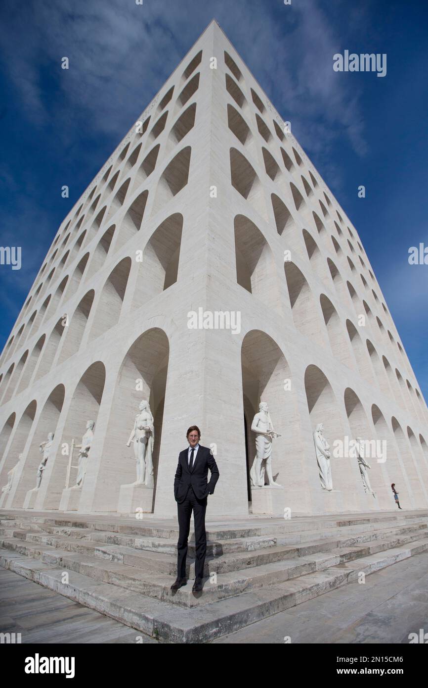 Fendi CEO Pietro Beccari poses in front of the Palazzo della Civilta ...