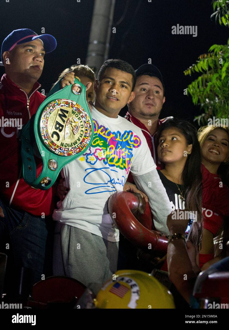 Nicaragua's three time boxing world champion Roman Gonzalez, holds the ...