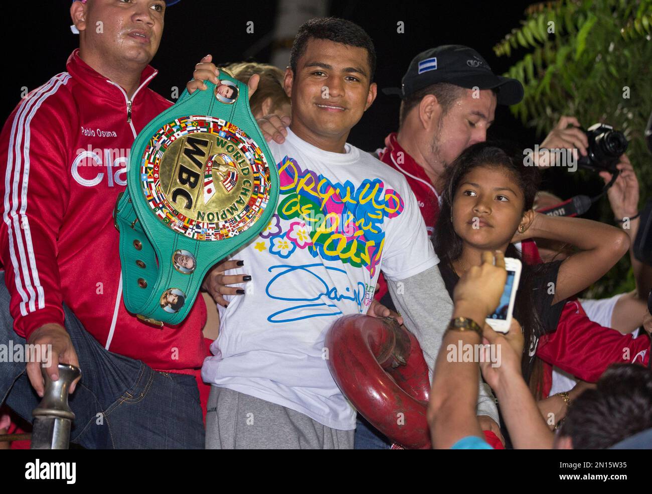 Nicaragua's three time boxing world champion Roman Gonzalez, holds the ...